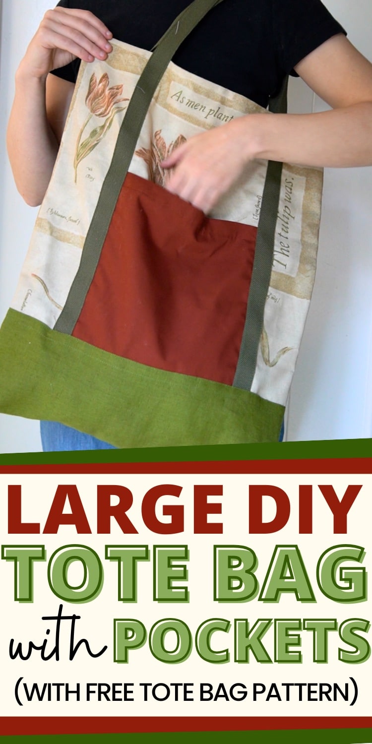 Tutorial: How to Make a Large Tote Bag With Pockets (using Fabric ...