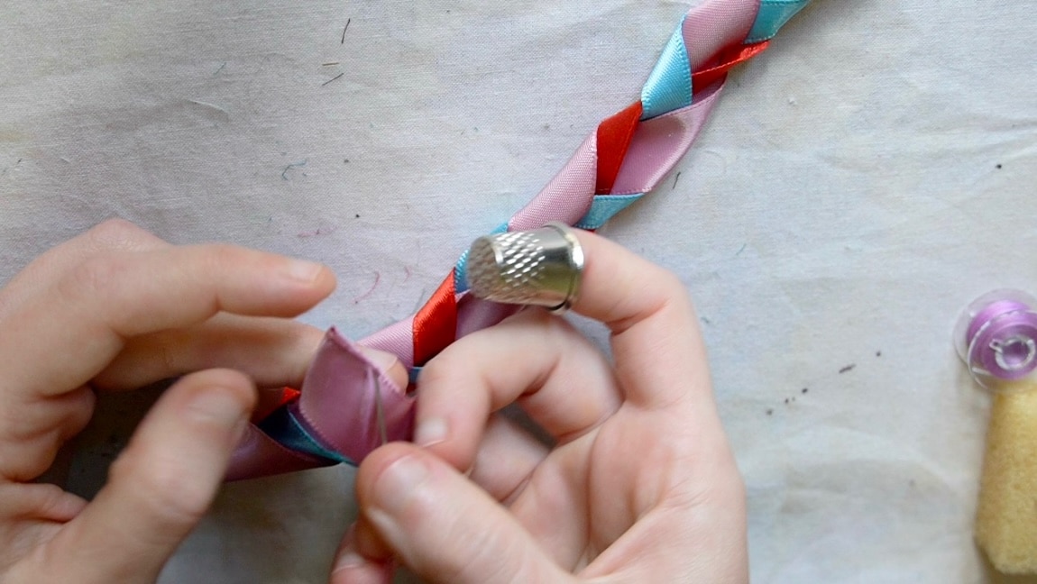 Tutorial: How to Make a Simple Braided Rose with Ribbon - Fabricated Closet
