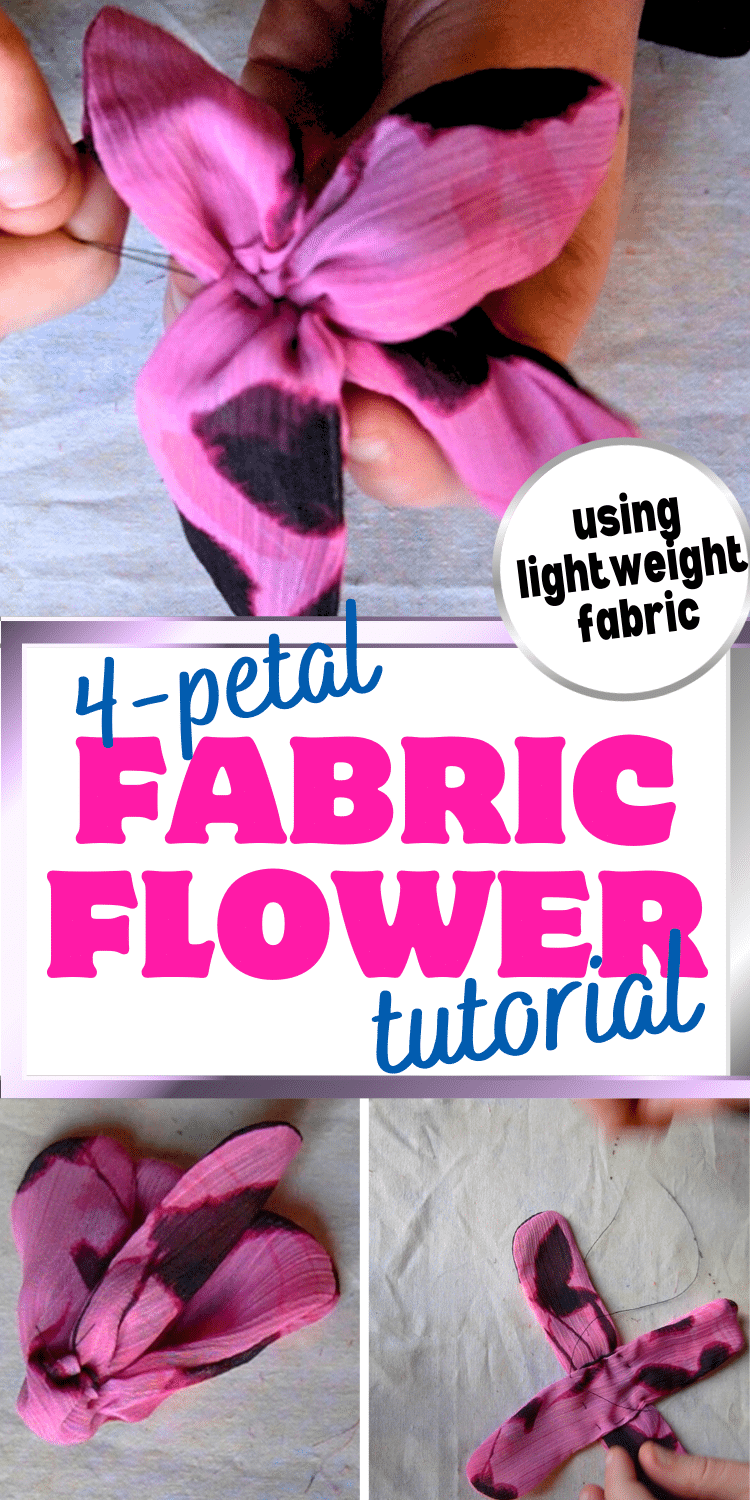 Tutorial: How to Make a 4-Petal Fabric Flower - Fabricated Closet