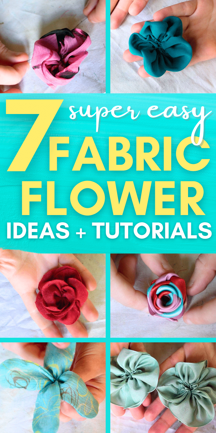 7 Easy DIY Fabric Flower Tutorials - Fabricated Closet
