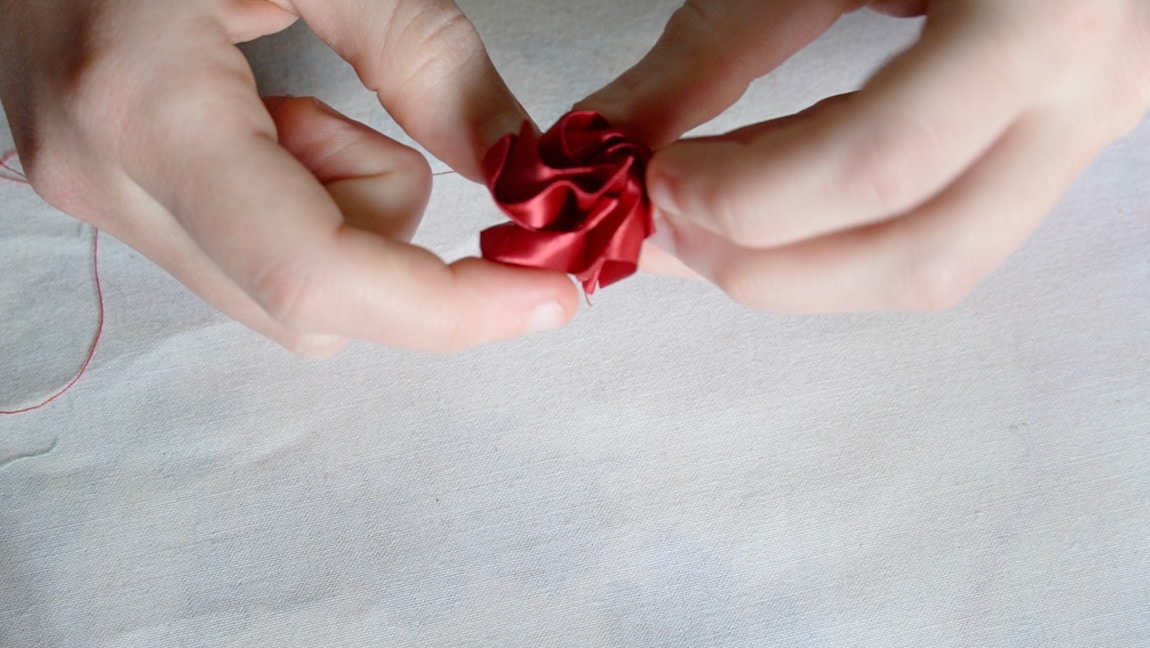 Tutorial: How to Make a Simple Ribbon Rose - Fabricated Closet