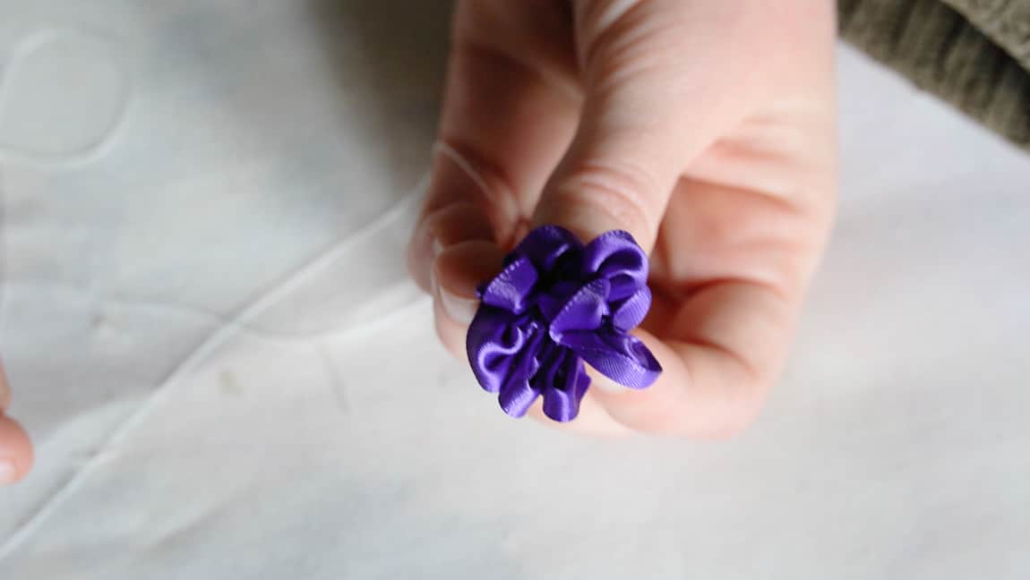 Tutorial: Easy Ribbon Flower With One Piece of Ribbon - Fabricated Closet